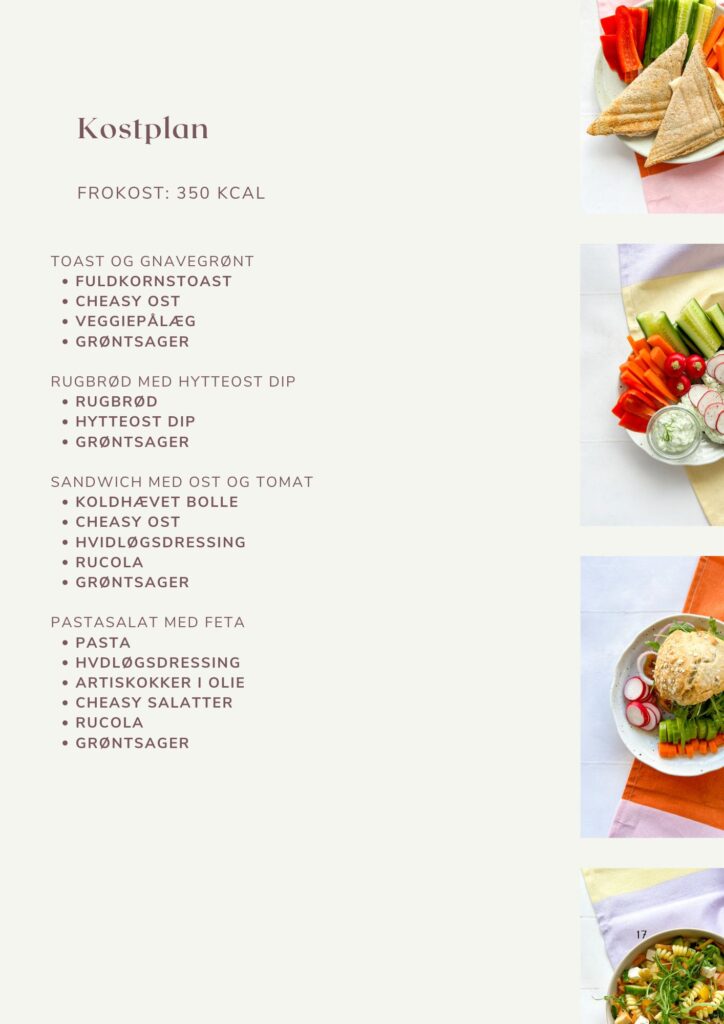 E-bog kostplan 1300-1500 kcal vegetar 149 kr. - Pigen i Køkkenet